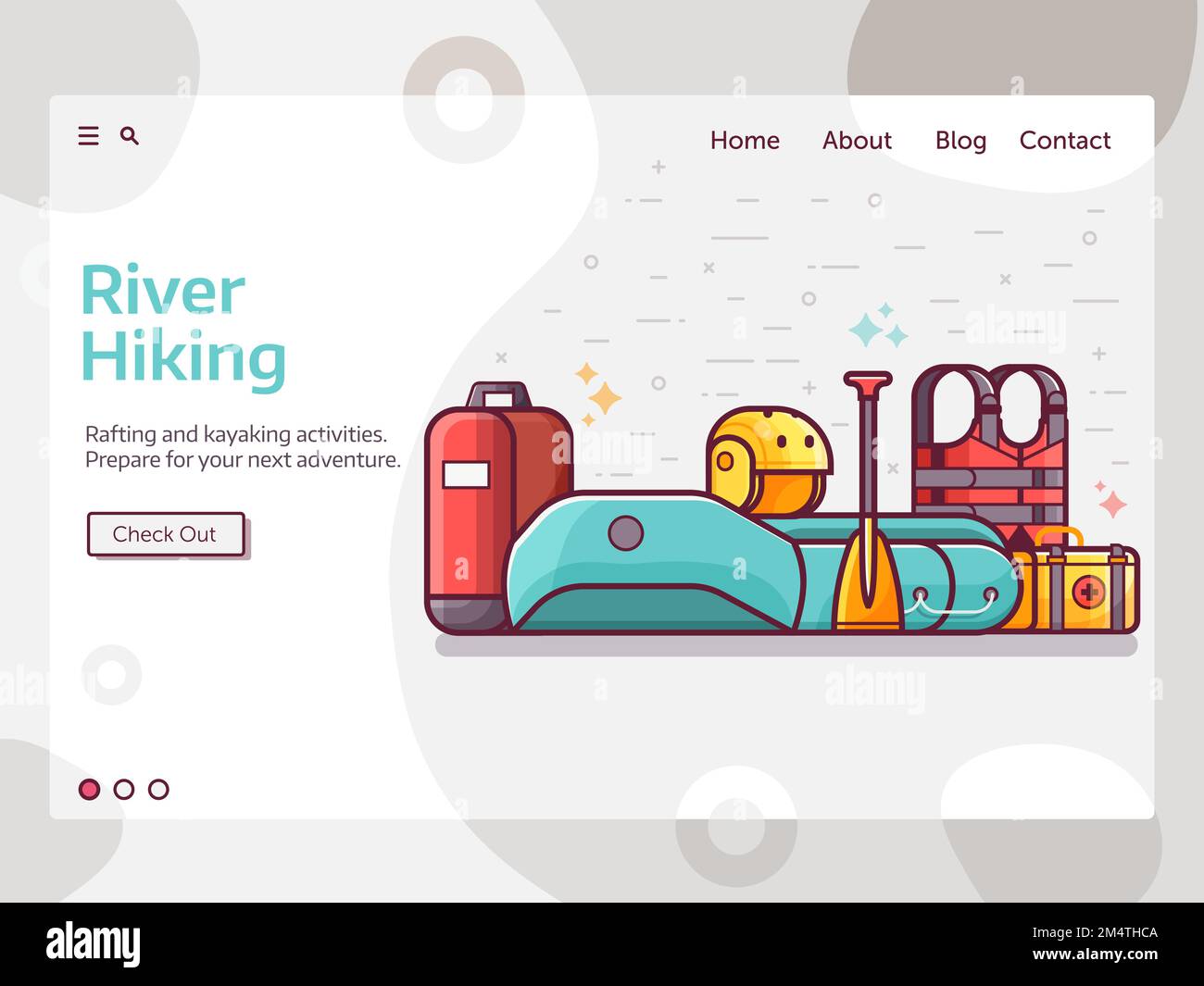 Rafting and Kayaking Line Art Web Banner Stock Vector Image & Art - Alamy