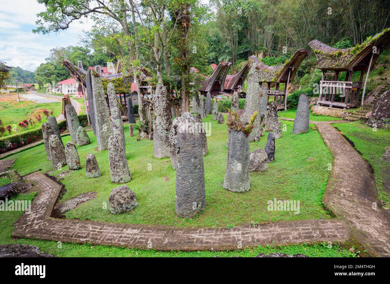 Ceremony site with megaliths. Bori Kalimbuang or Bori Parinding. It is ...
