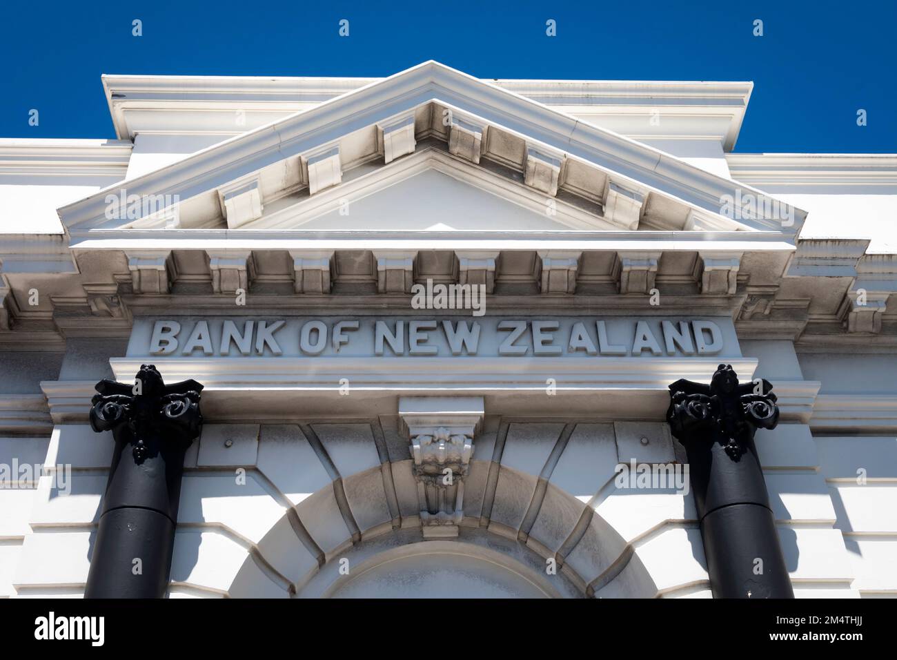 Detail of Bank of New Zealand building, Petone, Wellington, North ...