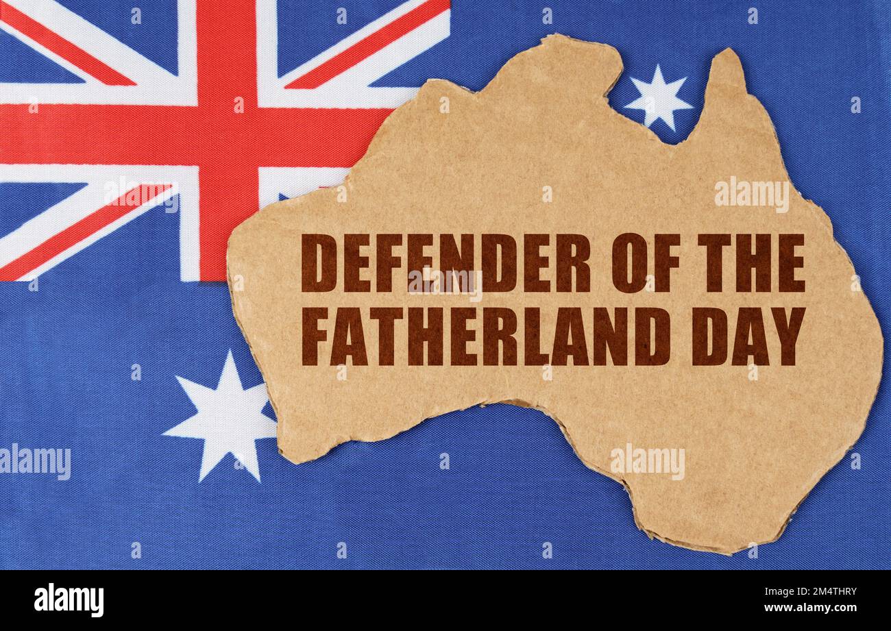 National concept of Australia. On the flag of Australia lies the ...