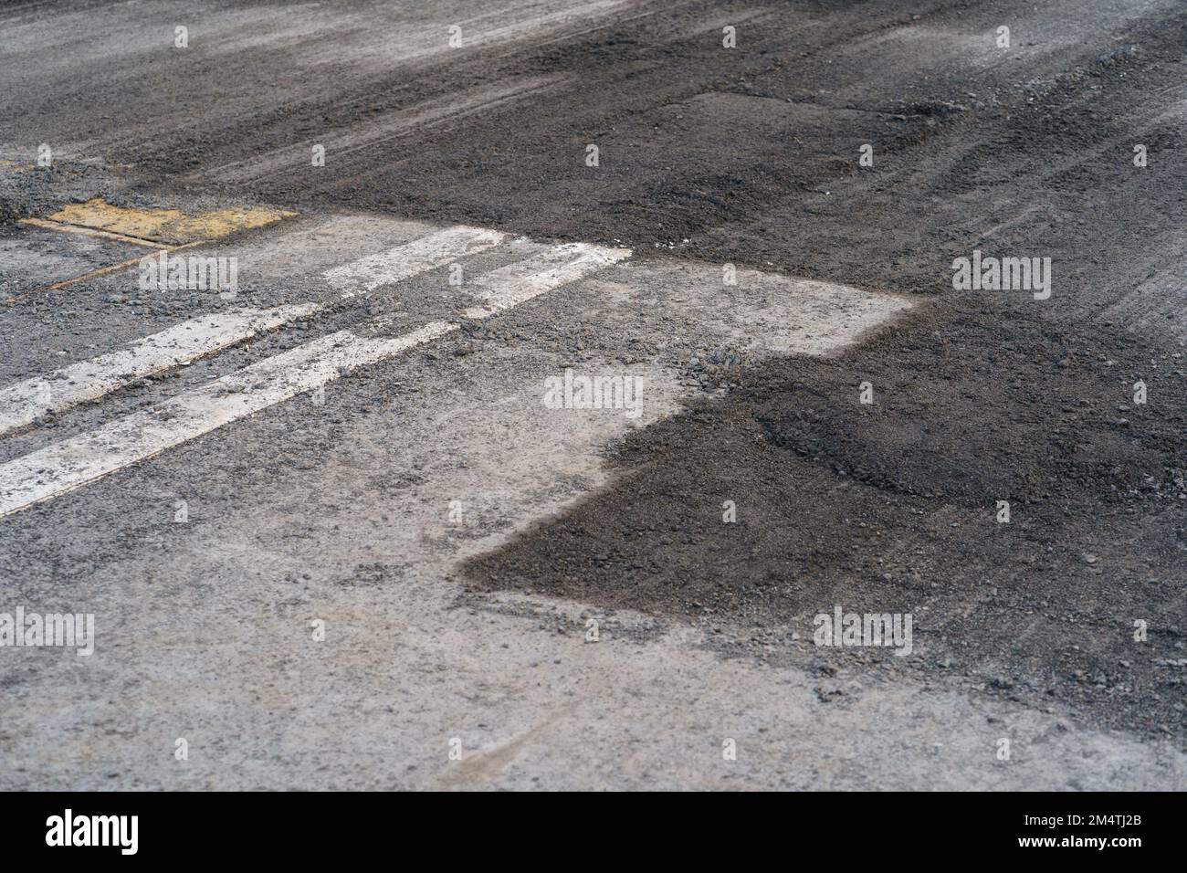Motor road during preparatory work and partial removal of top layer for ...