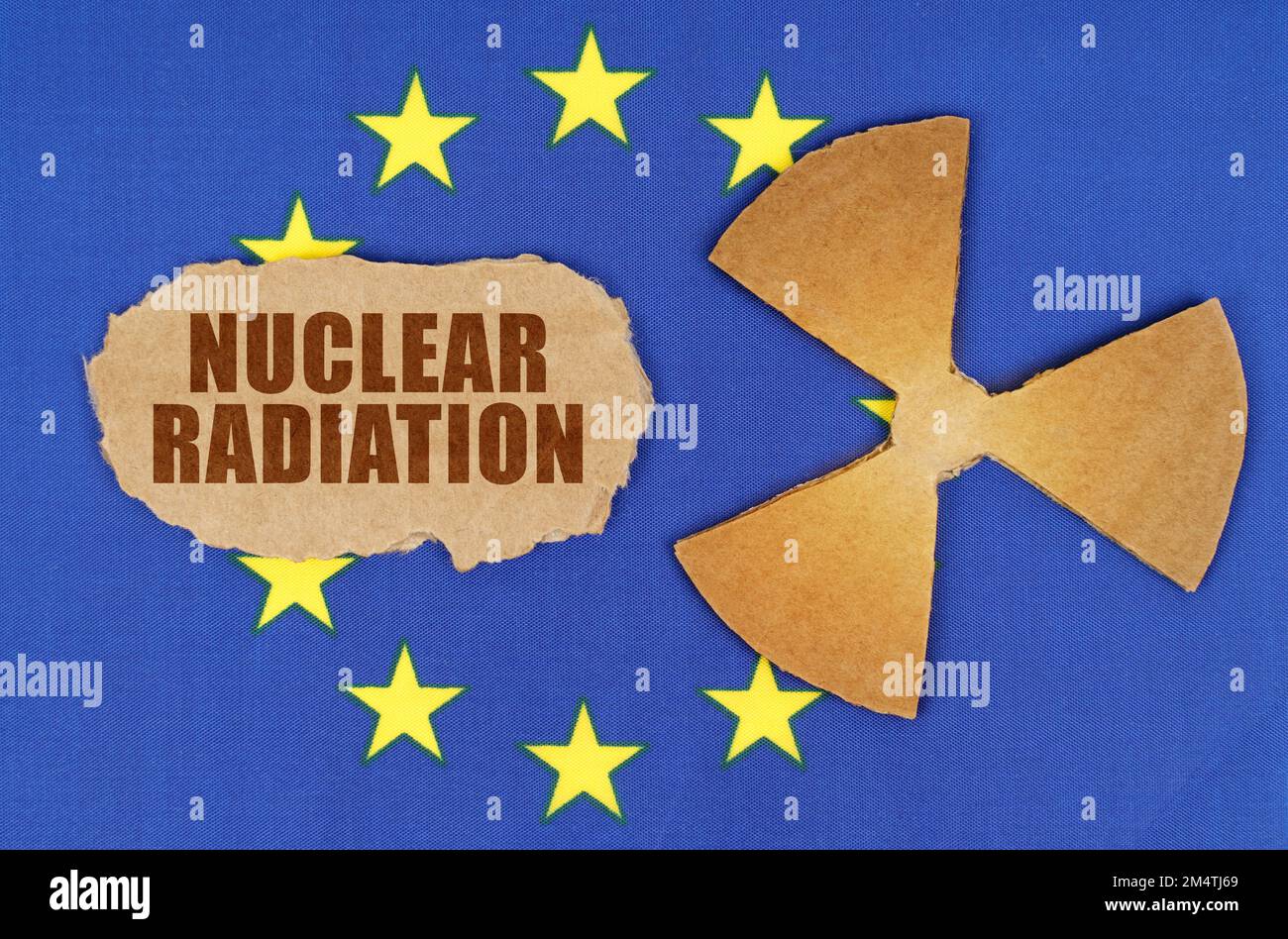 The concept of industry and radiation. On the flag of the European ...