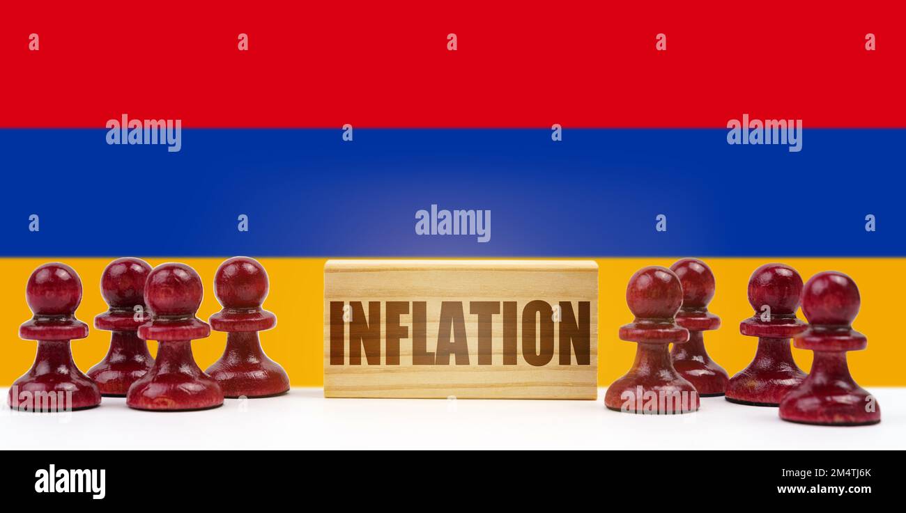 national concept. Against the background of the flag of Armenia, pawns ...