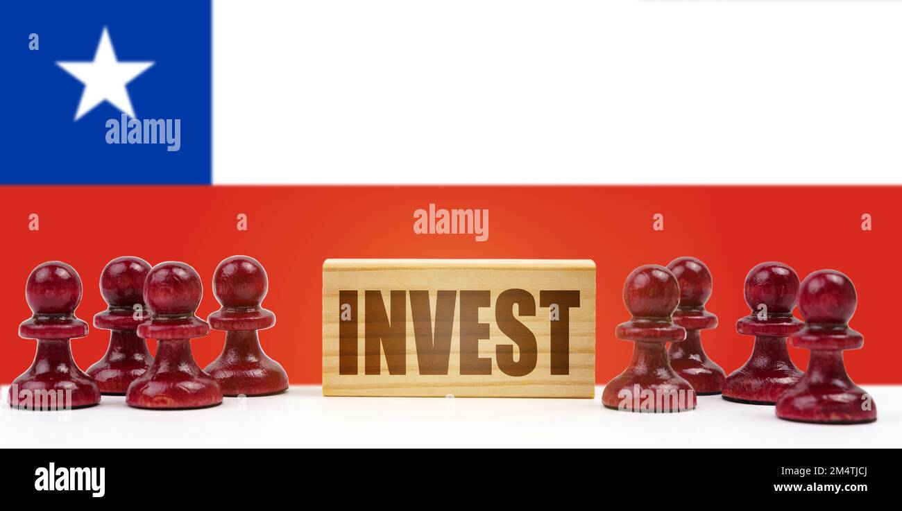 national concept. Against the background of the flag of Chile, pawns ...