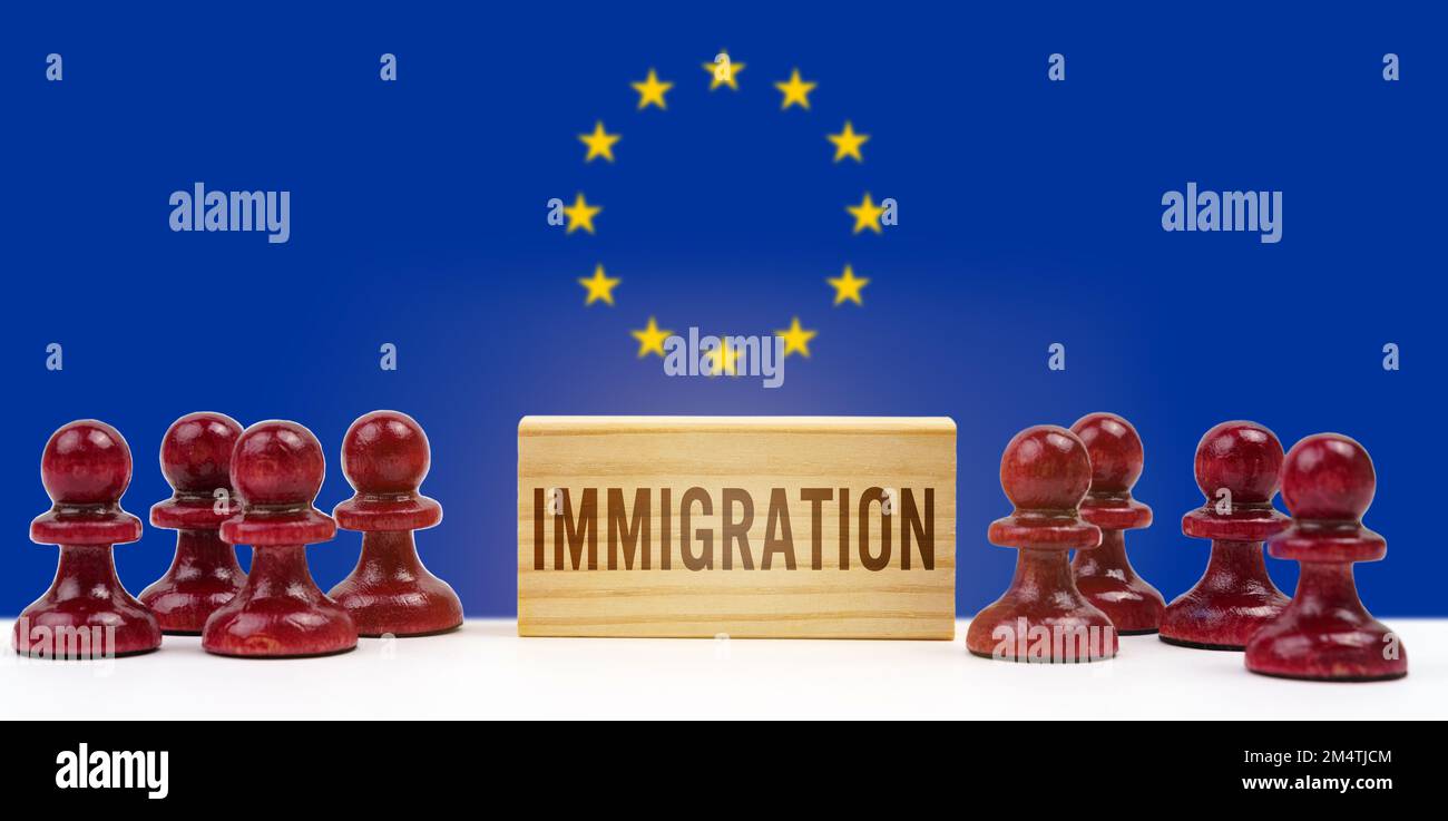 national concept. Against the background of the flag of the European ...