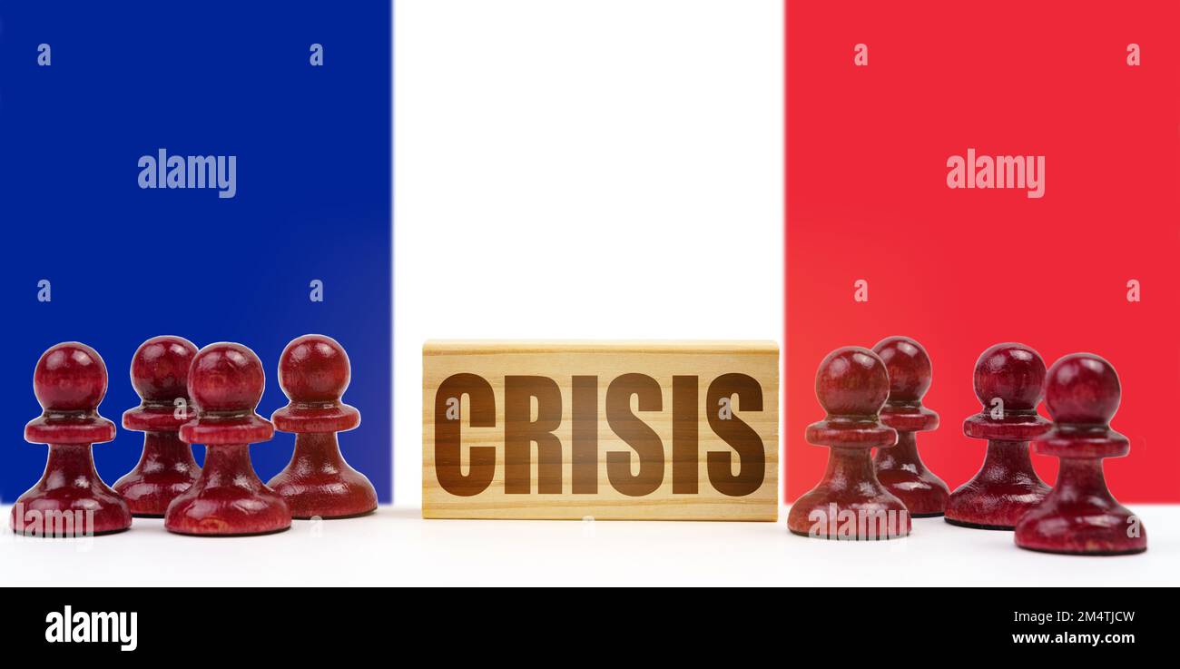 national concept. Against the background of the flag of France, pawns ...
