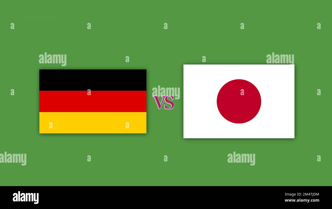 Germany vs Japan Football Match Design Element Stock Photo - Alamy