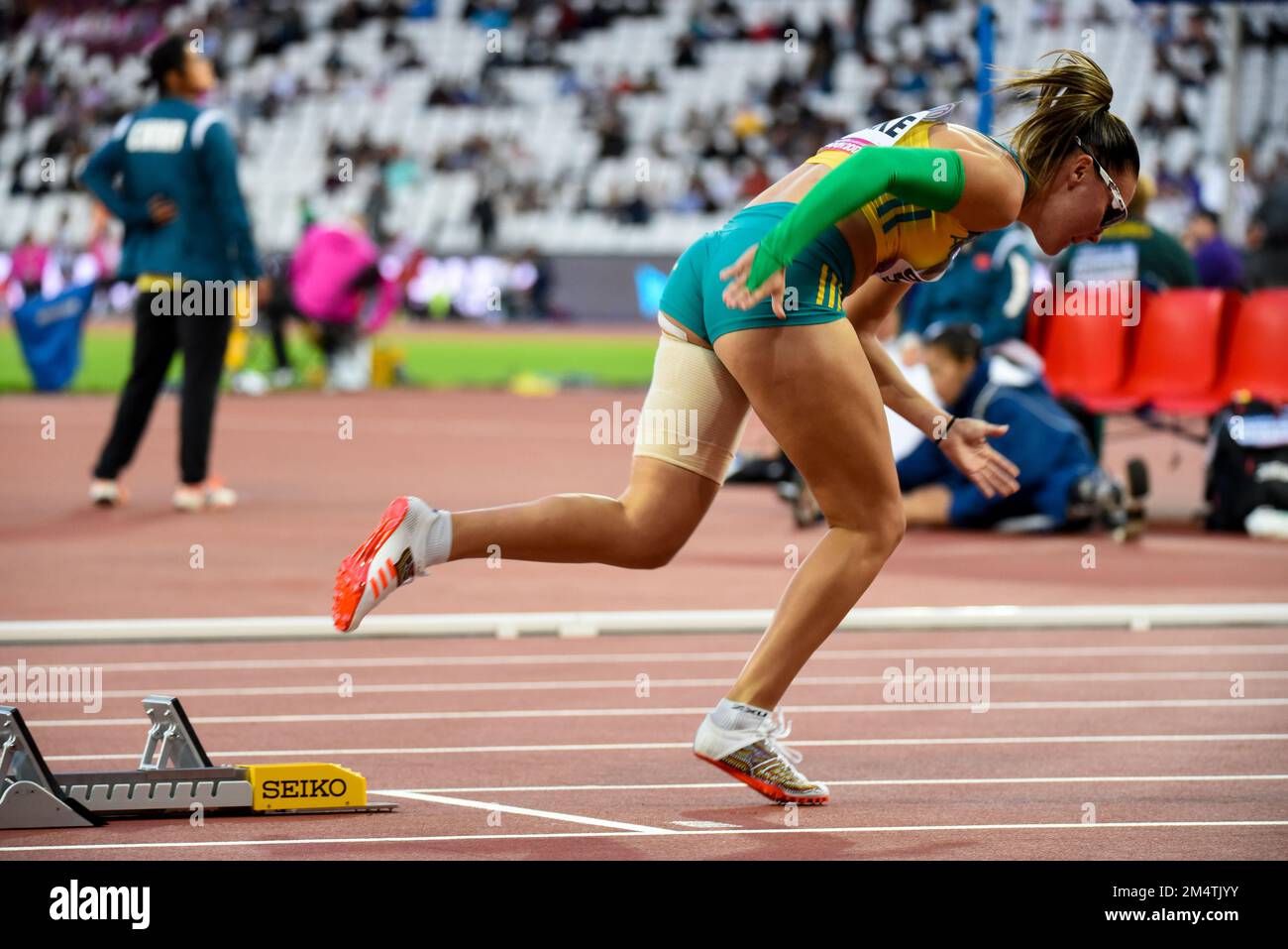 Torita Blake starting out of the blocks in the T38 400m final at the ...