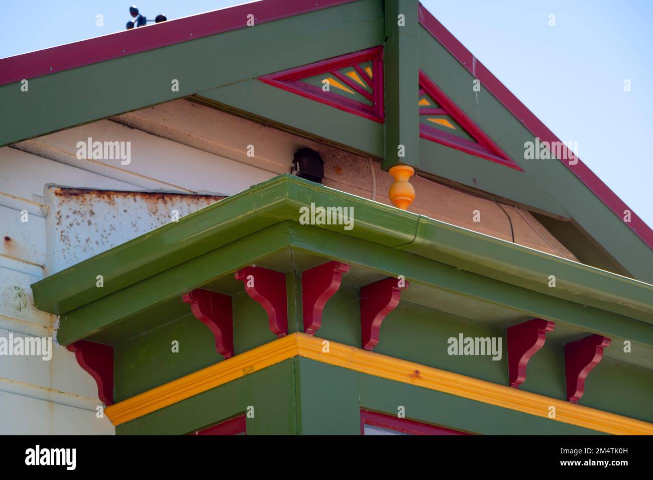 Decorated gable on colonial villa, Petone, Wellington, North Island ...