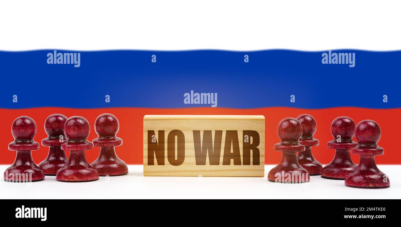 National concept. Against the background of the flag of Russia, pawns ...