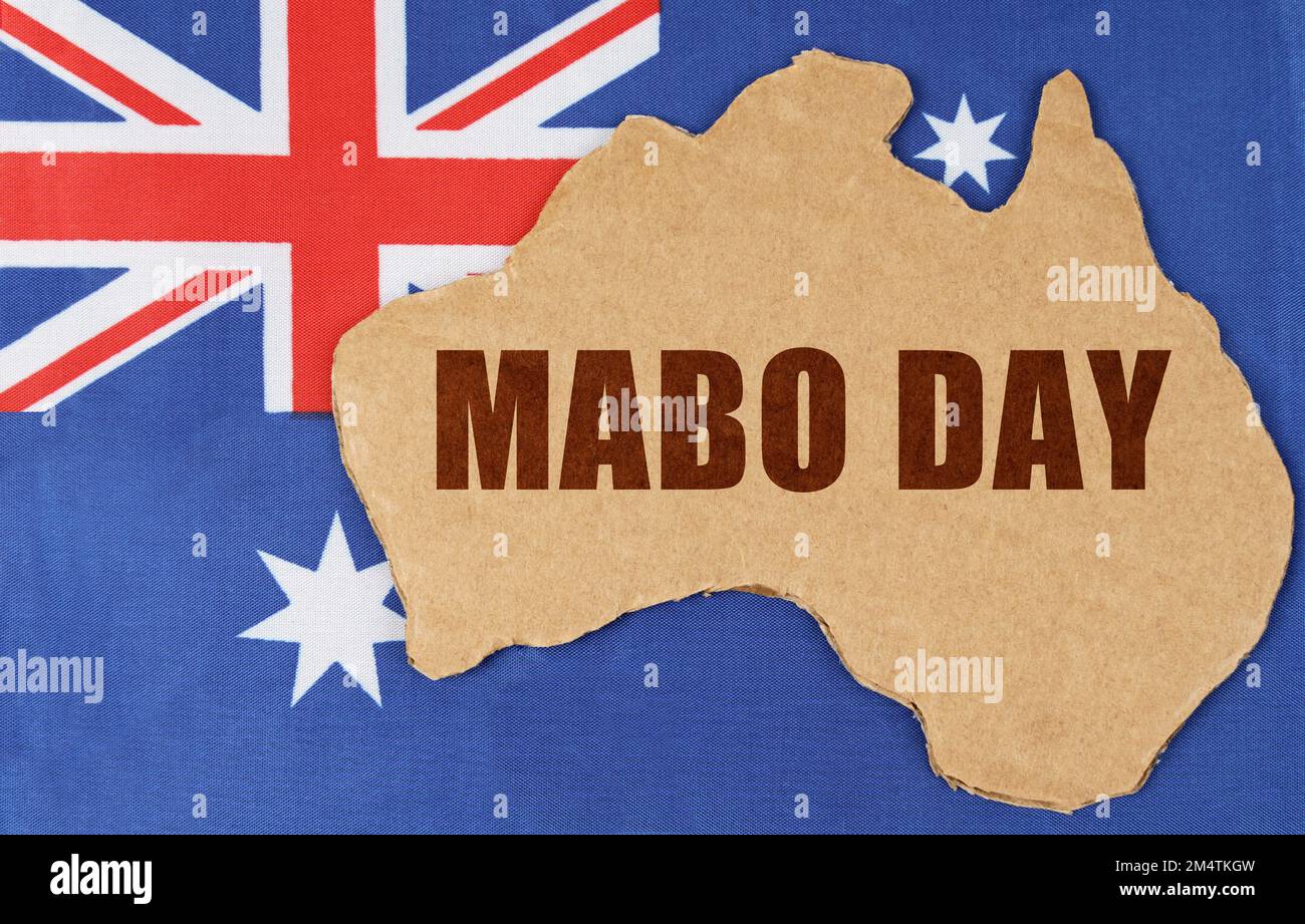 National concept of Australia. On the flag of Australia lies the ...