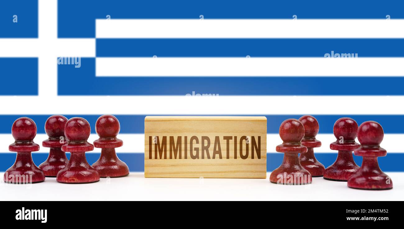 National concept. Against the background of the flag of Greece are ...