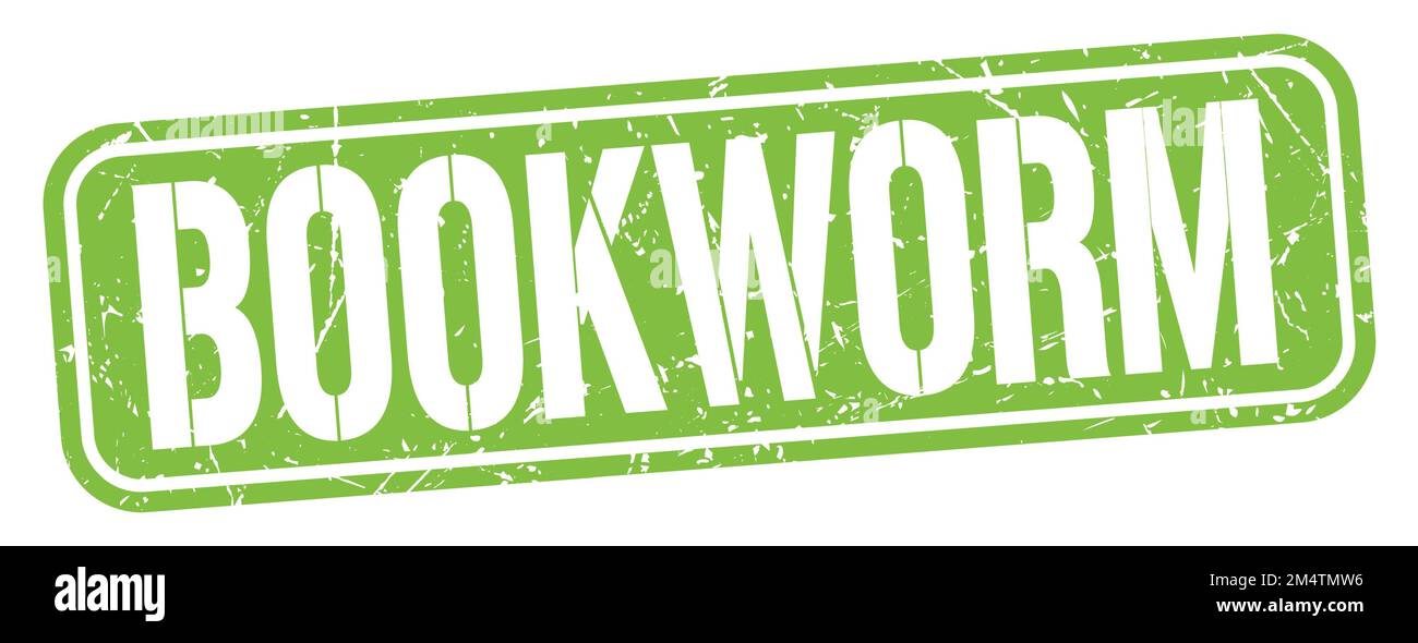 BOOKWORM text written on green grungy stamp sign Stock Photo - Alamy