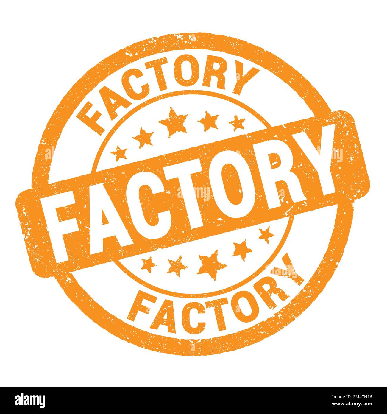 FACTORY text written on orange grungy stamp sign Stock Photo - Alamy