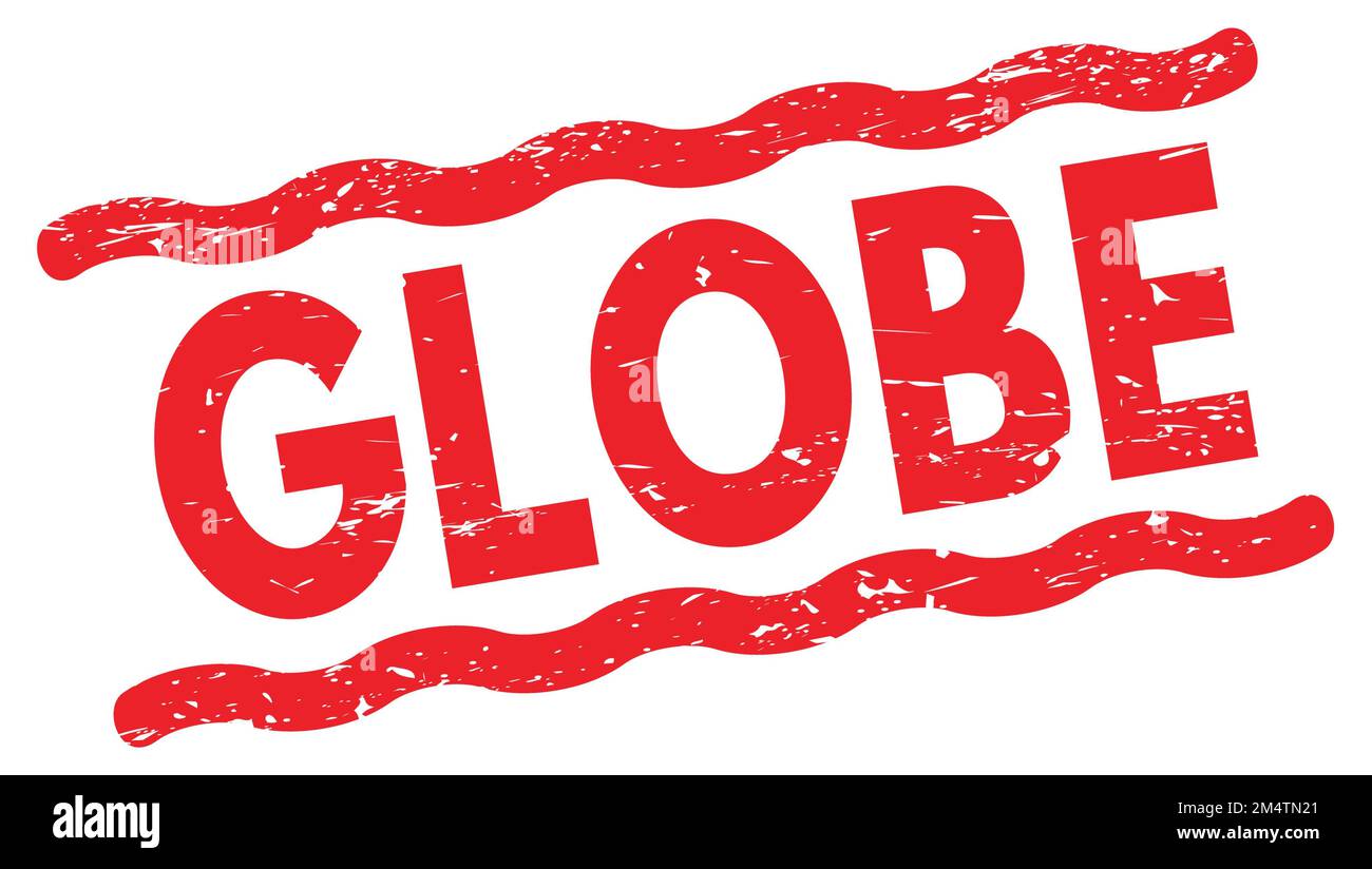 GLOBE text written on red lines stamp sign Stock Photo - Alamy