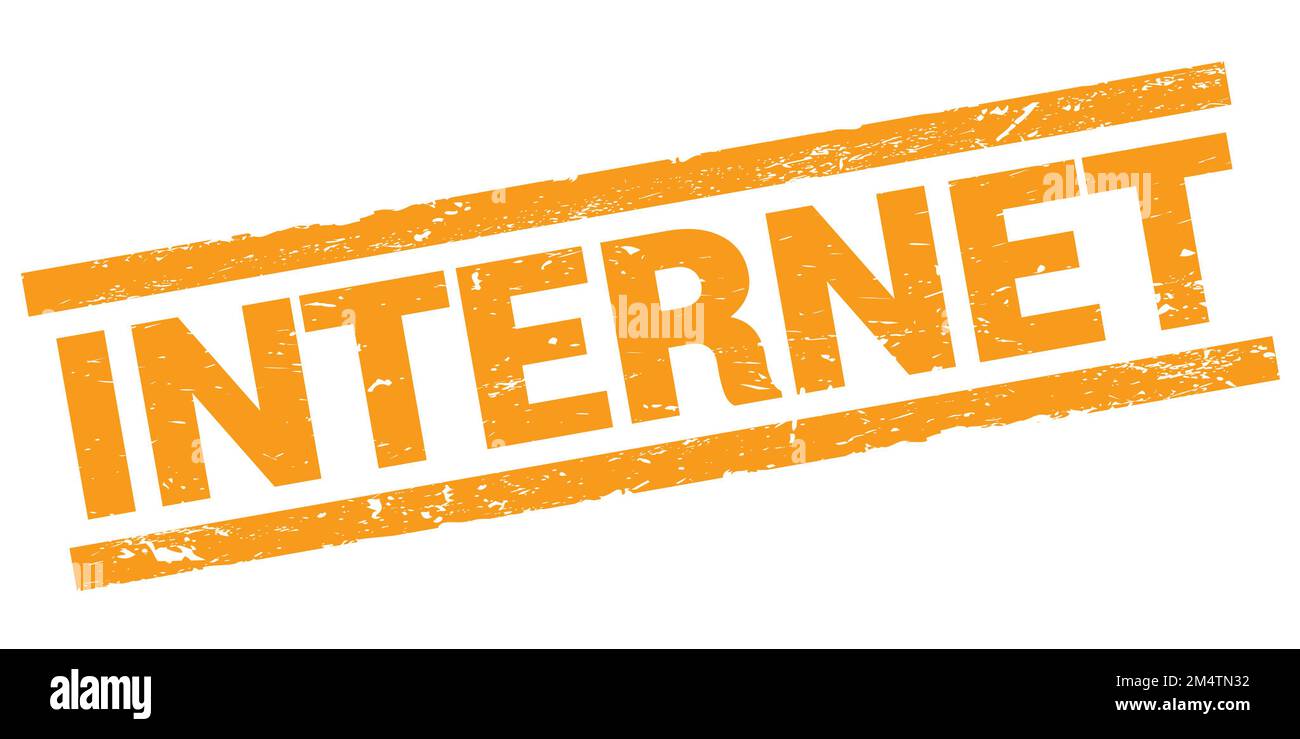 INTERNET text written on orange rectangle stamp sign Stock Photo - Alamy