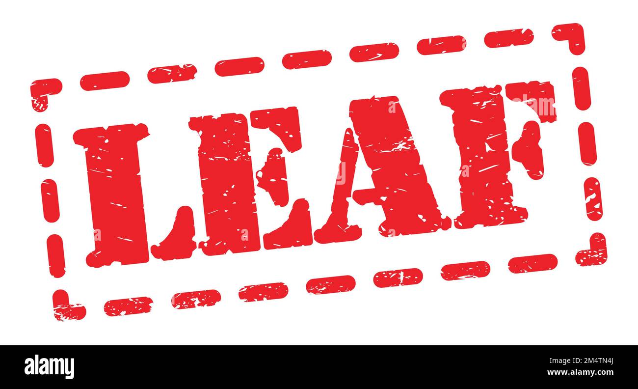 LEAF text written on red dash stamp sign Stock Photo - Alamy