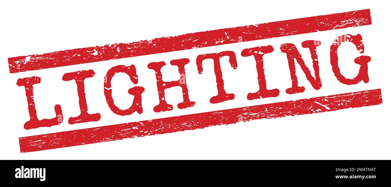 LIGHTING text written on red grungy lines stamp sign Stock Photo - Alamy