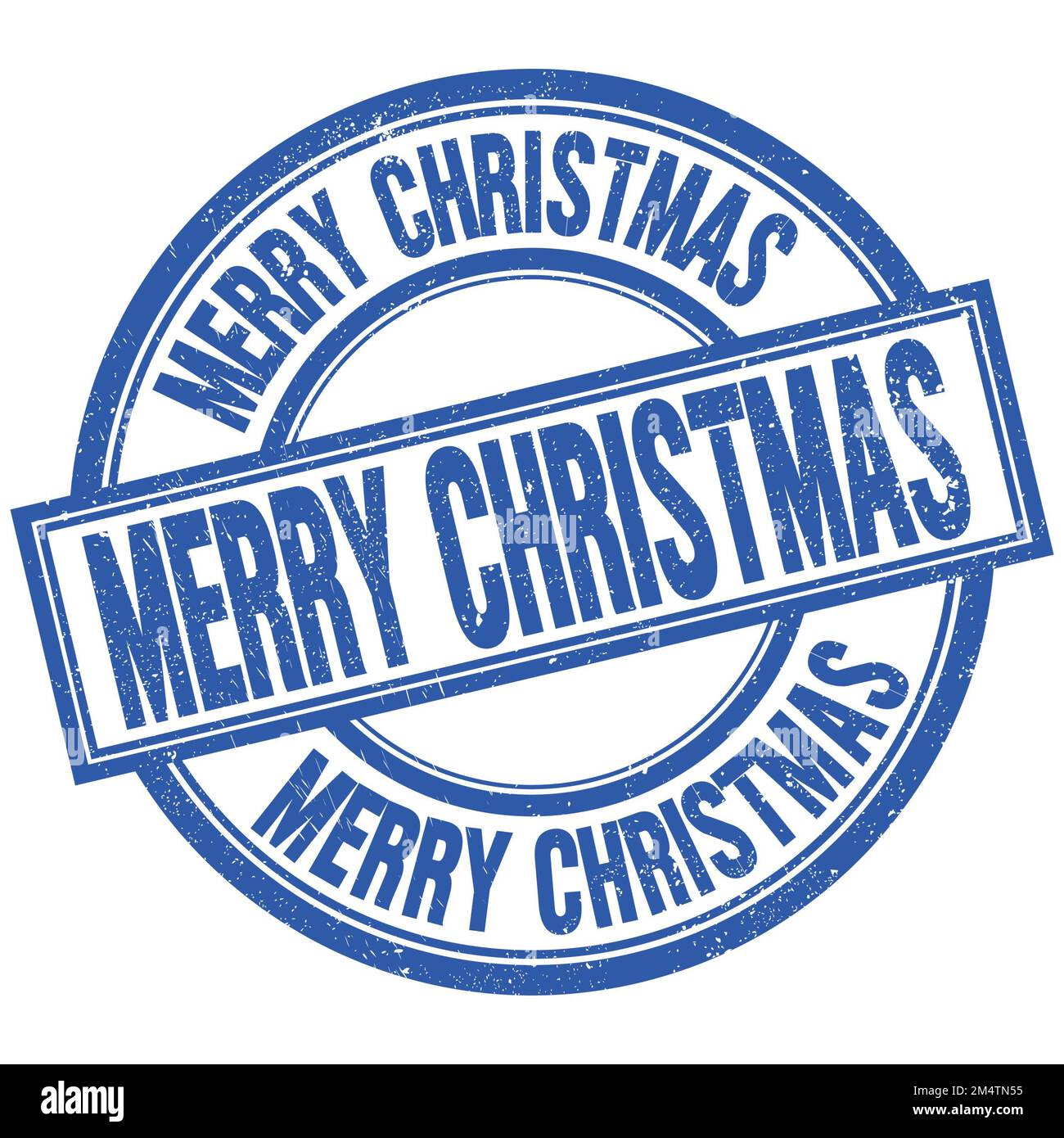 MERRY CHRISTMAS text written word on blue round stamp sign Stock Photo ...