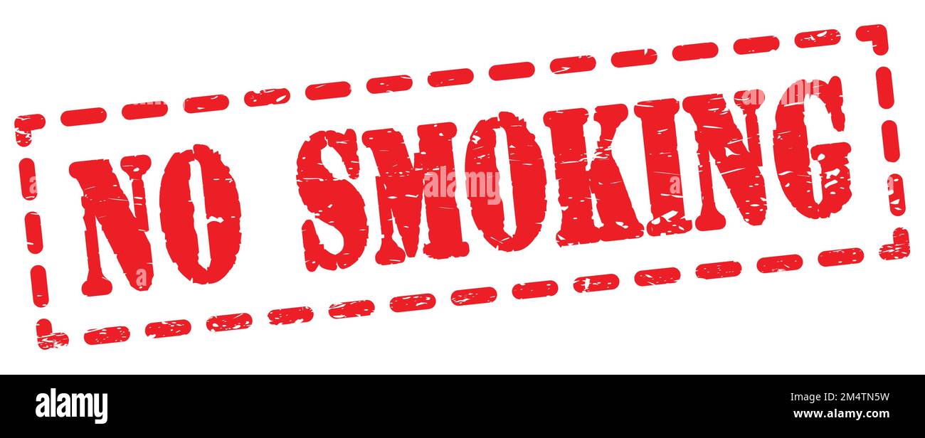 NO SMOKING text written on red dash stamp sign Stock Photo - Alamy