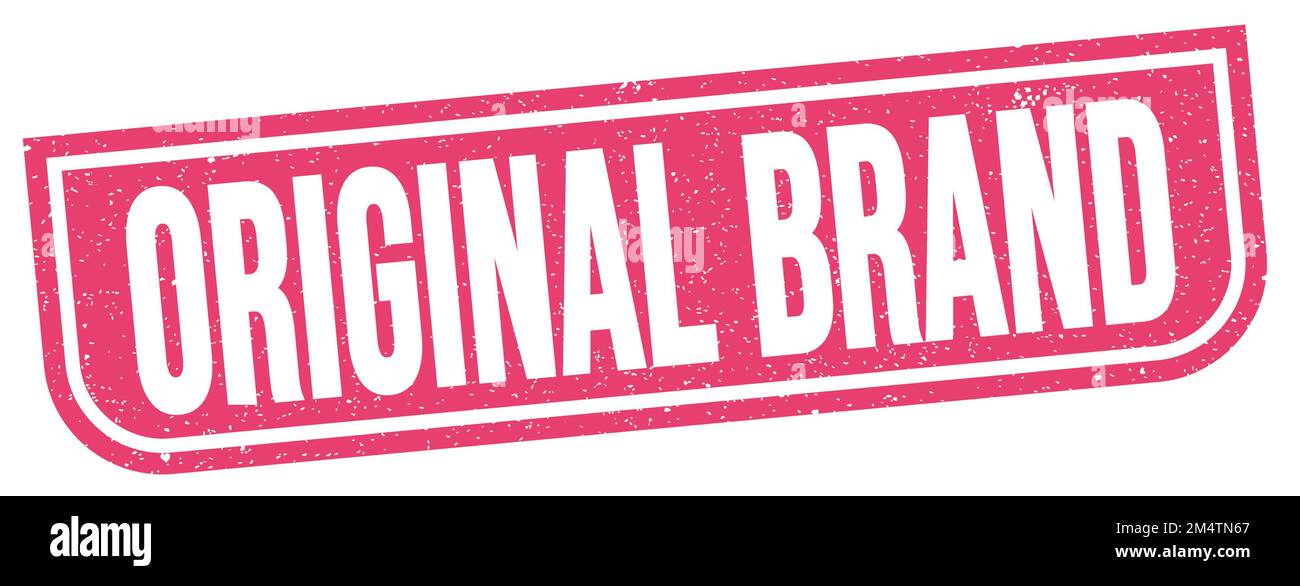 ORIGINAL BRAND text written on pink grungy stamp sign Stock Photo - Alamy