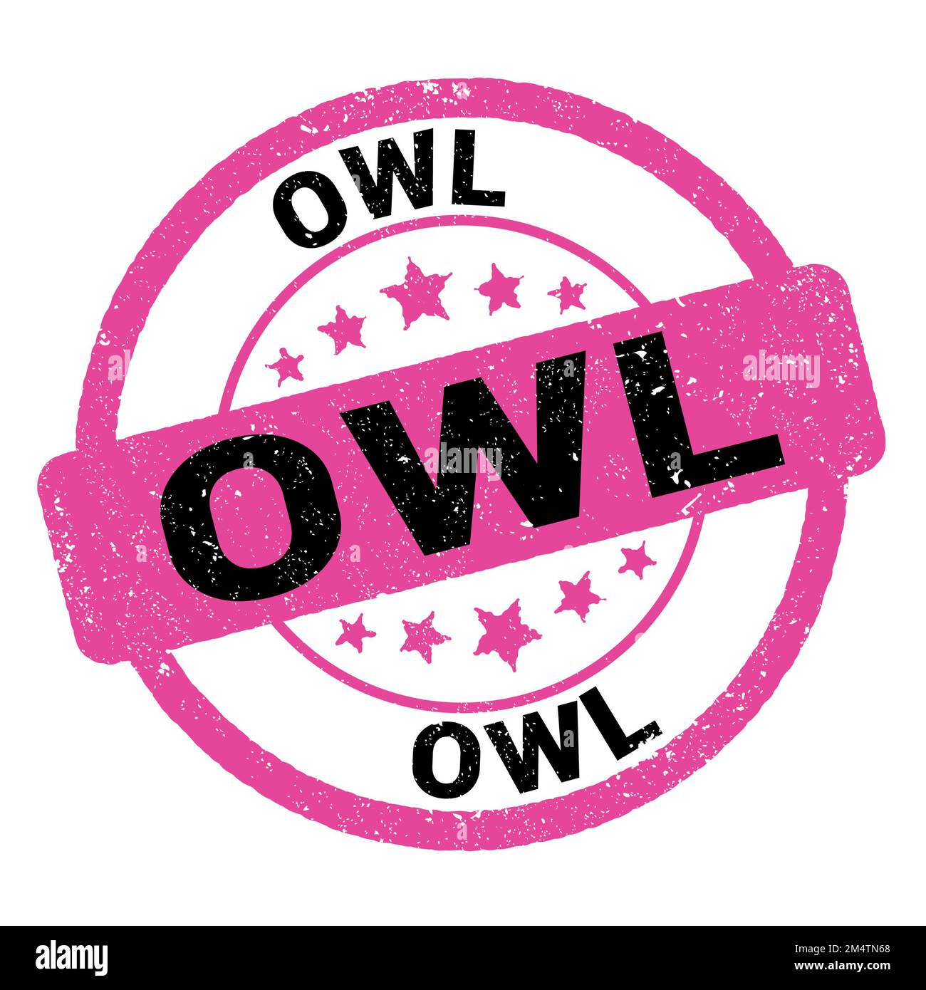 OWL text written on pink-black grungy stamp sign Stock Photo - Alamy