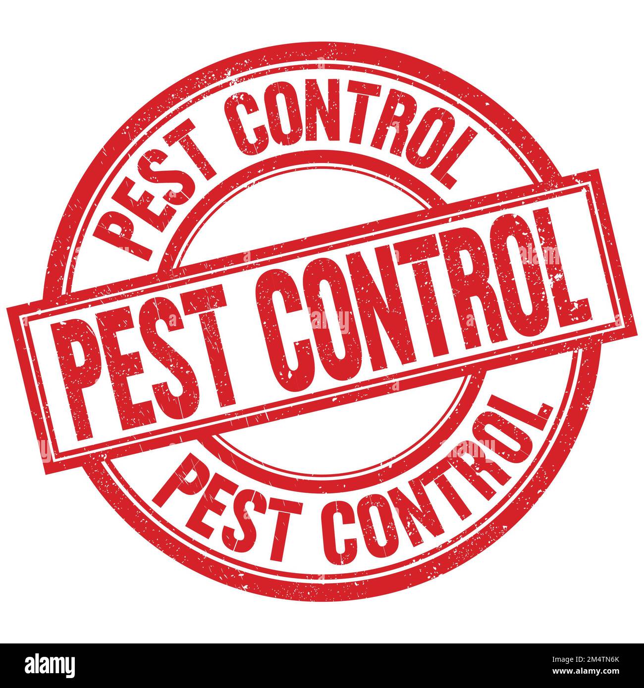 PEST CONTROL text written word on red round stamp sign Stock Photo - Alamy