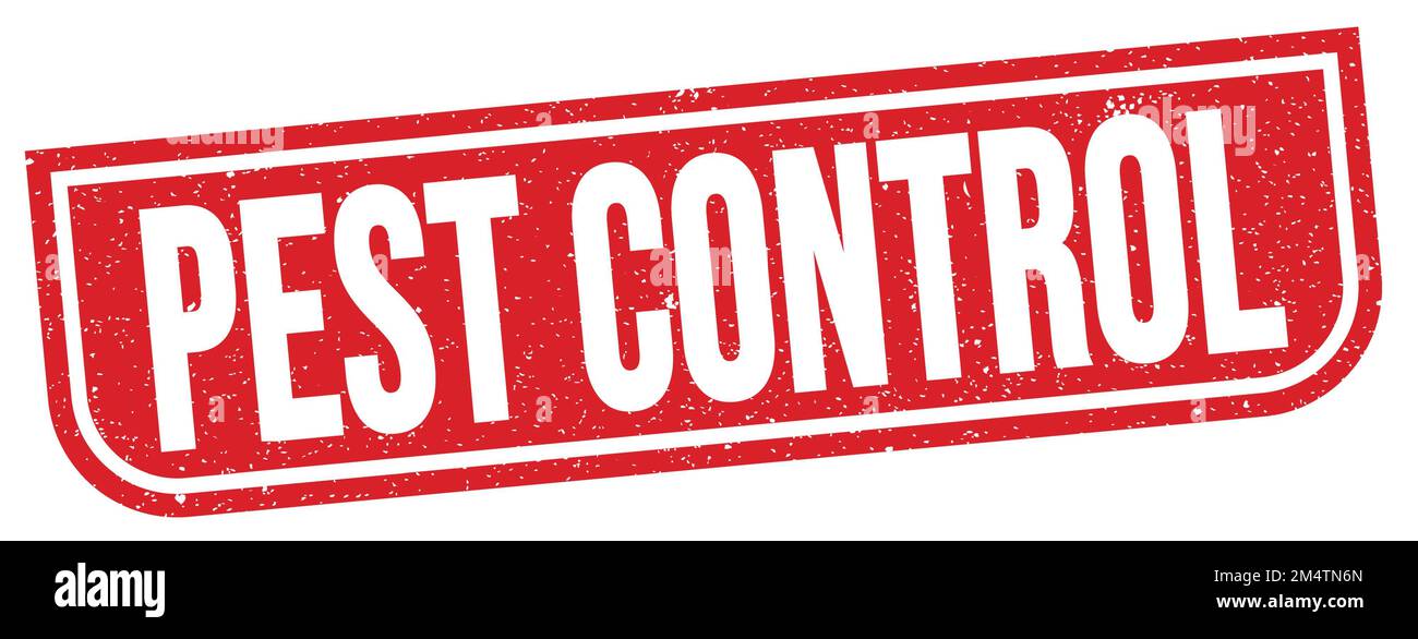 PEST CONTROL text written on red grungy stamp sign Stock Photo - Alamy