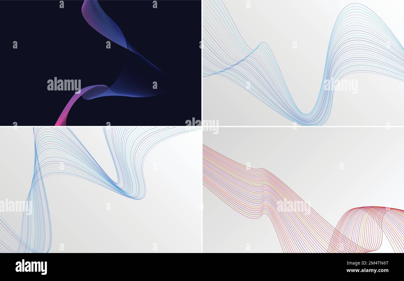 Create a professional look with this set of 4 abstract wave backgrounds ...