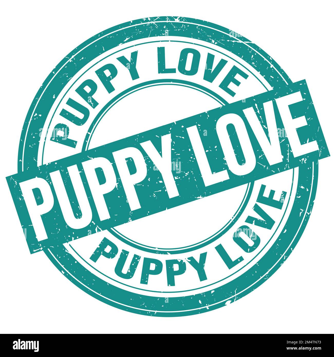 PUPPY LOVE text written on blue round grungy stamp sign Stock Photo - Alamy