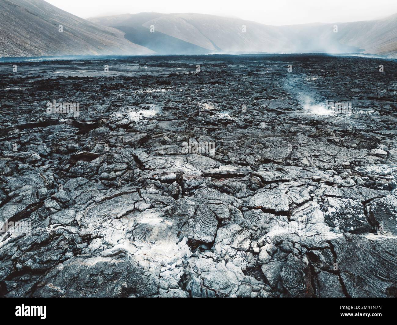 Lava rocks still cooling down near Geldingadalir active Volcano from ...