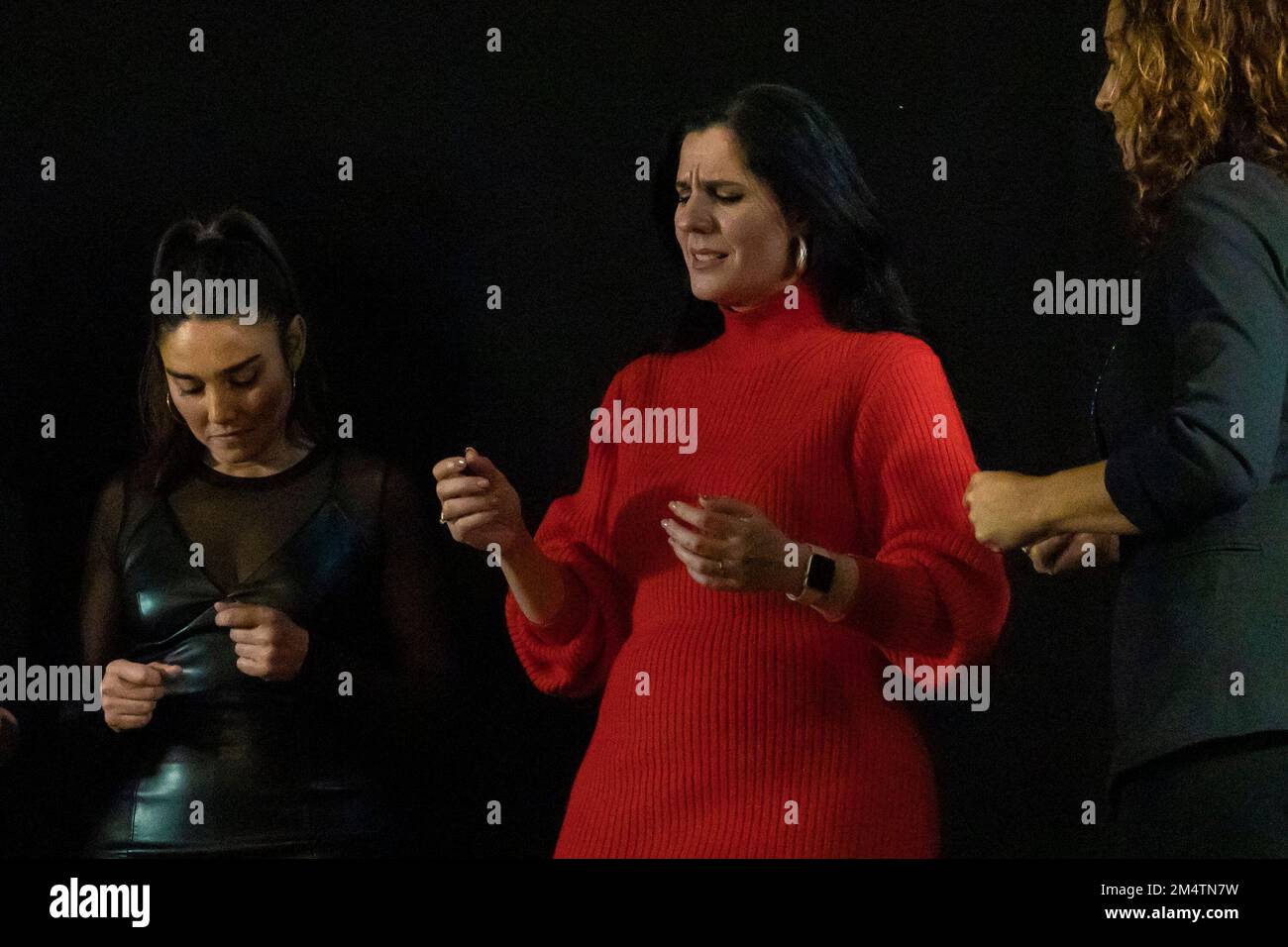 Spanish singer Diana Navarro sings the Christmas carol "Brillara" with ...