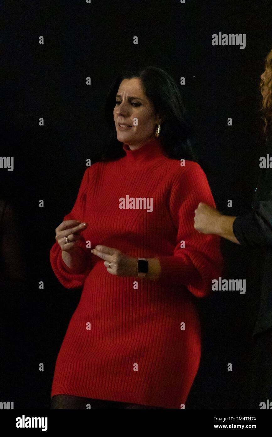 Spanish singer Diana Navarro sings the Christmas carol "Brillara" with ...