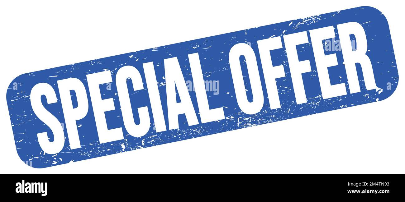 SPECIAL OFFER text written on blue grungy stamp sign Stock Photo - Alamy