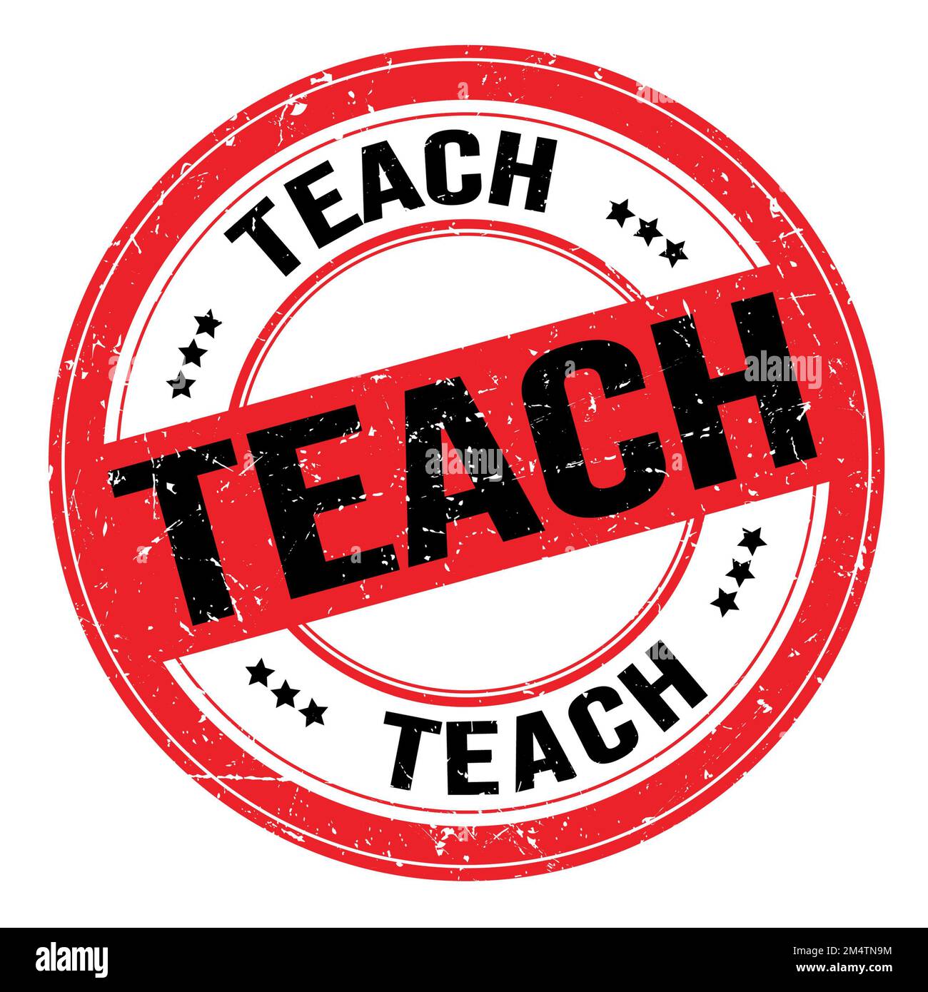 TEACH text written on red-black round grungy stamp sign Stock Photo - Alamy