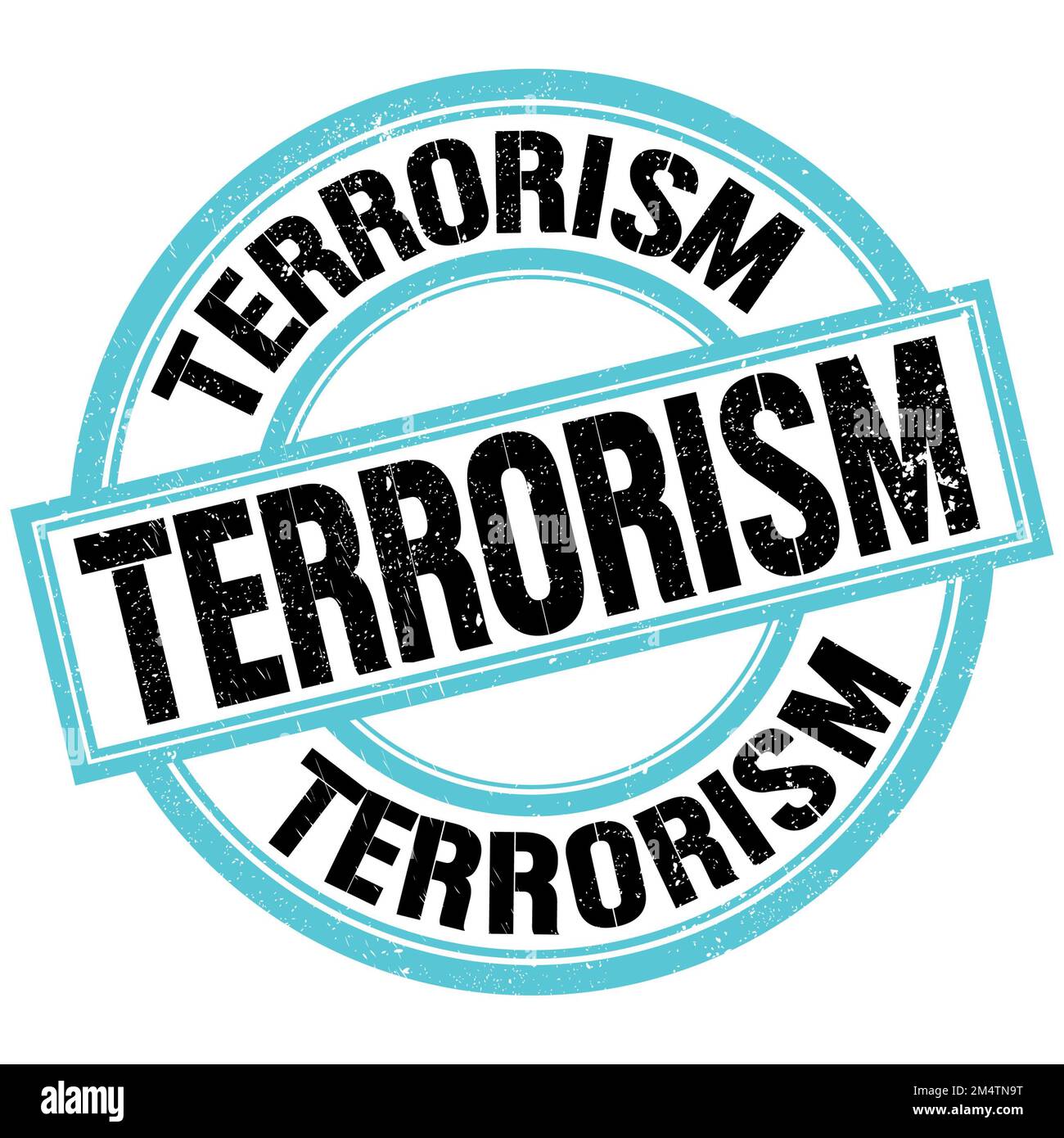 TERRORISM text written on blue-black round stamp sign Stock Photo - Alamy