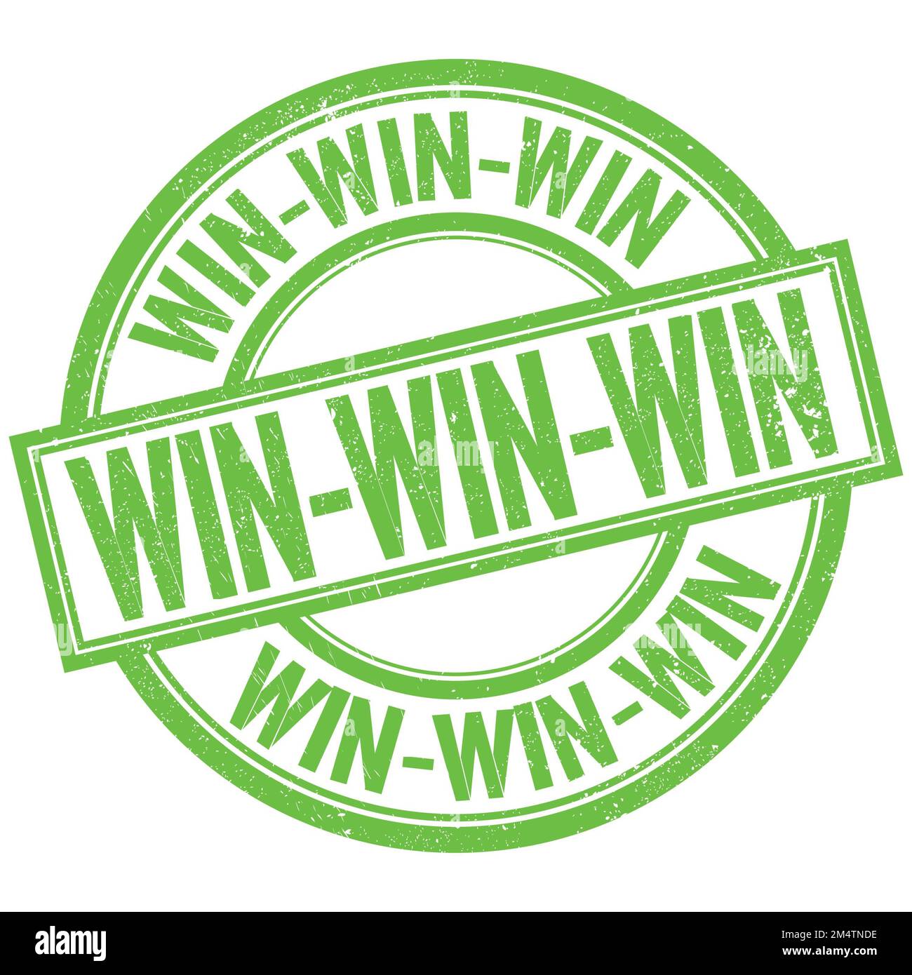 WIN-WIN-WIN text written word on green round stamp sign Stock Photo - Alamy