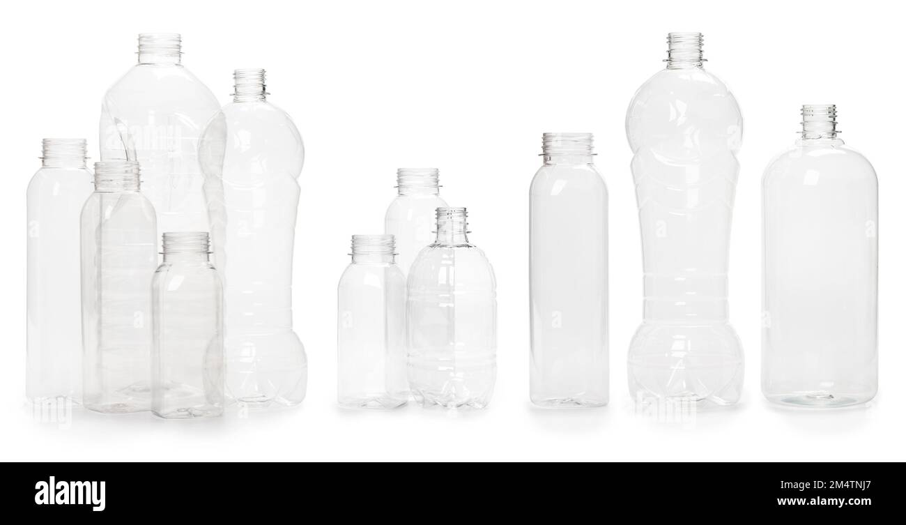 selection of quality photo collage of many different empty plastic ...