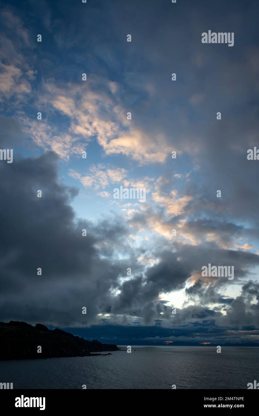 Storm clouds over sea, Titahi Bay, Porirua, Cook Strait, Wellington ...