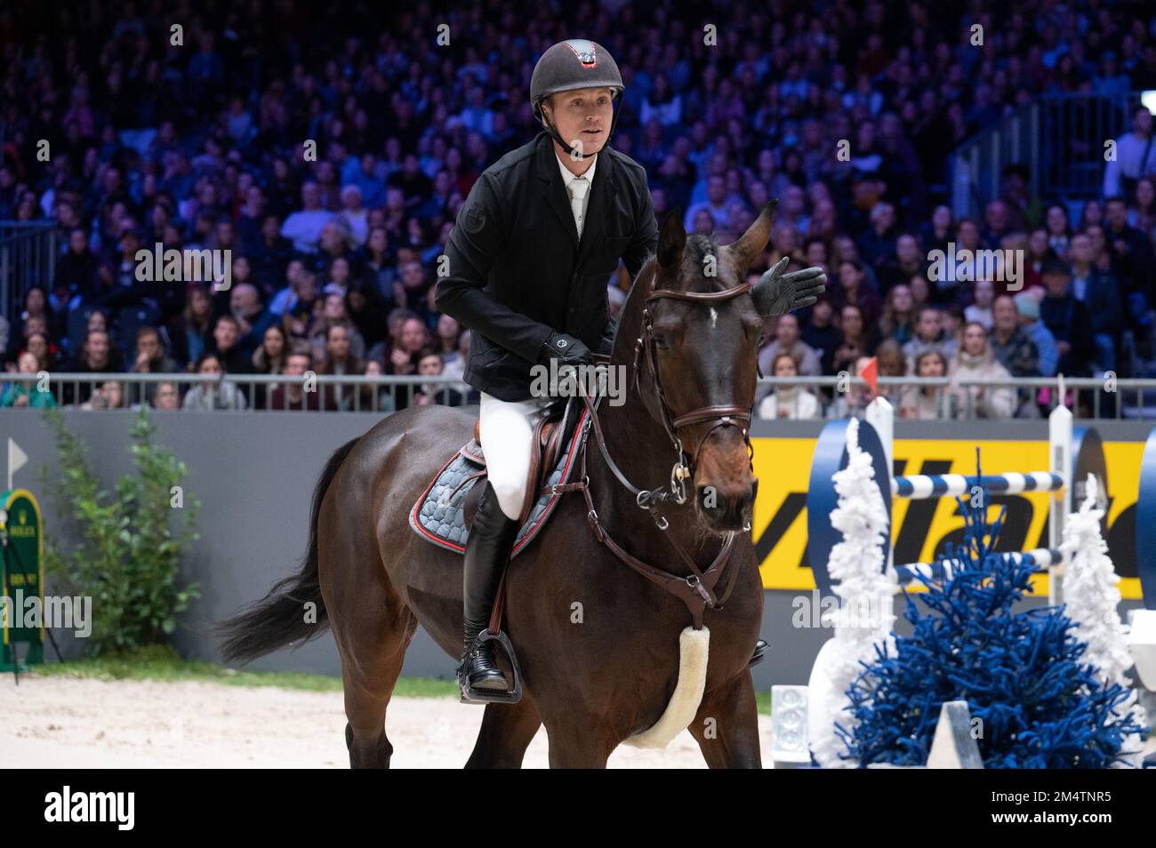 GENEVE, SWITZERLAND - DECEMBER 11 2022 : Andreas SCHOU of Denmark riding Darc de Lux at - CHI de ...
