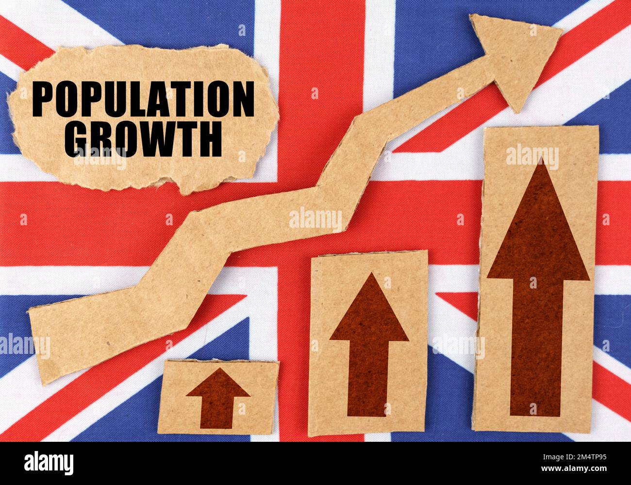 The concept of national statistics. On the flag of Great Britain, a ...