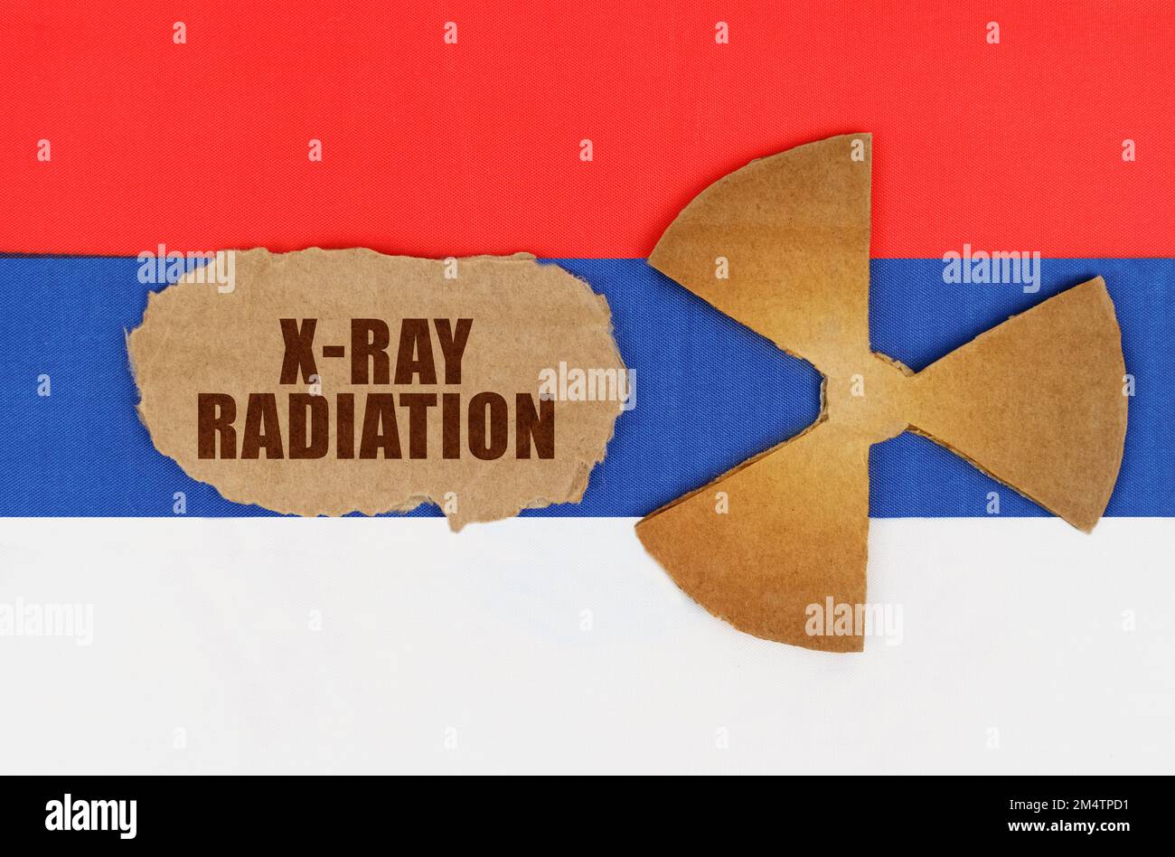 The concept of industry and radiation. On the flag of Russia, the ...