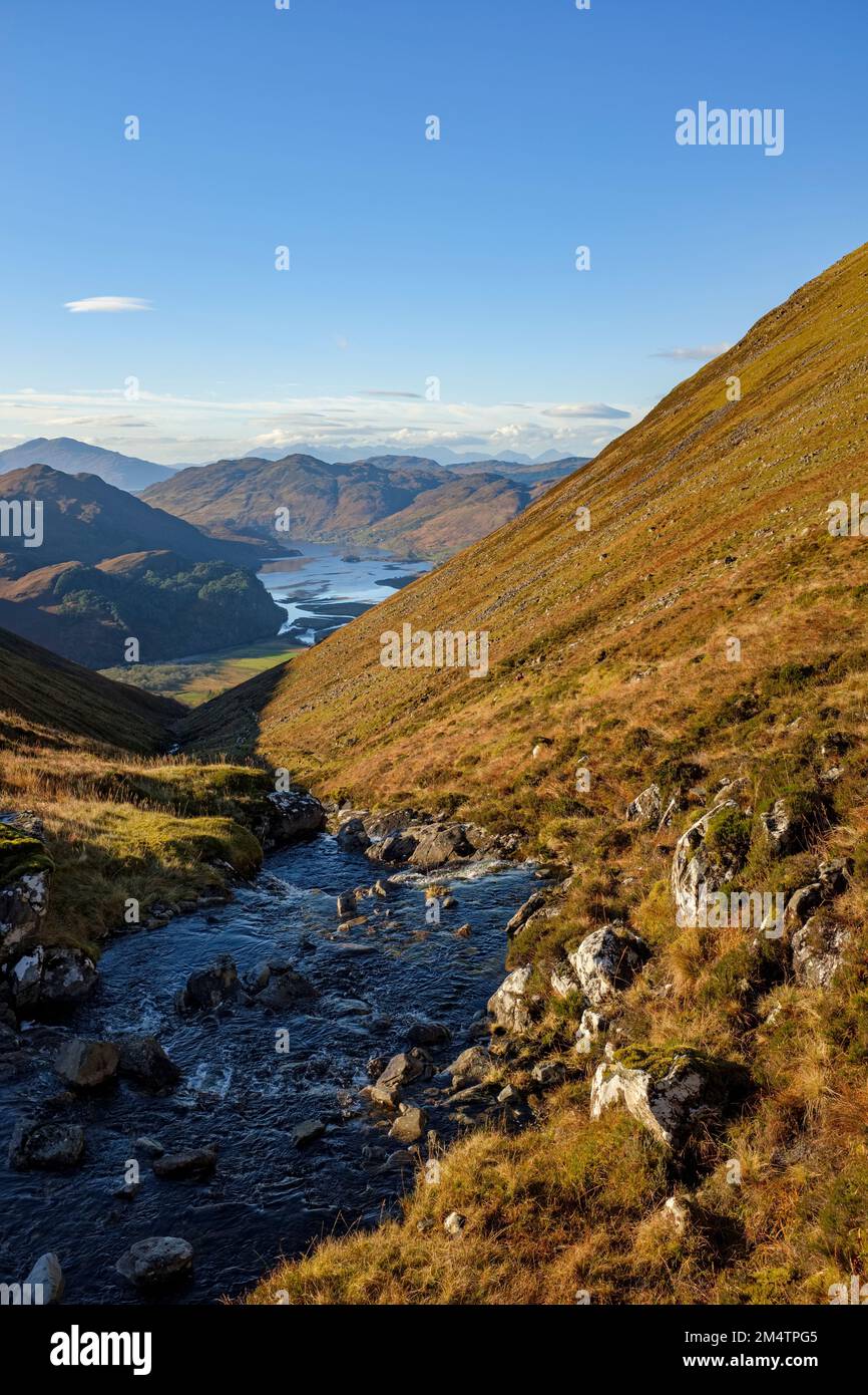 The Allt a' Choire Mhoir mountain stream flowing towards Loch Long ...