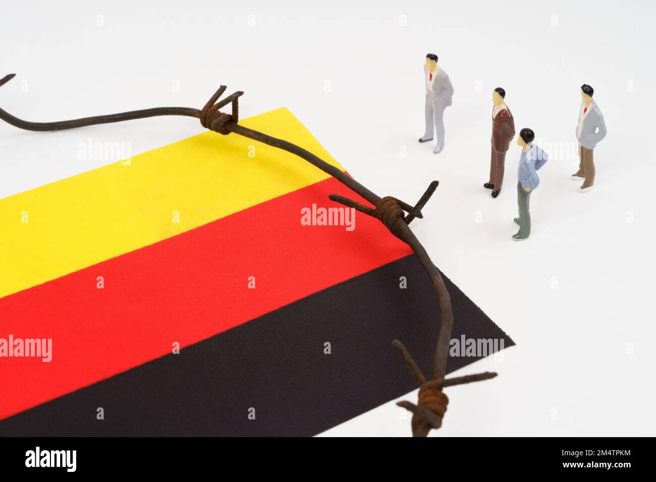 Migration concept. Closed border for migrants to Germany Stock Photo ...