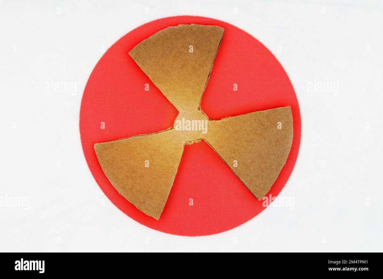 The concept of industry and radiation. The flag of Japan has a symbol ...