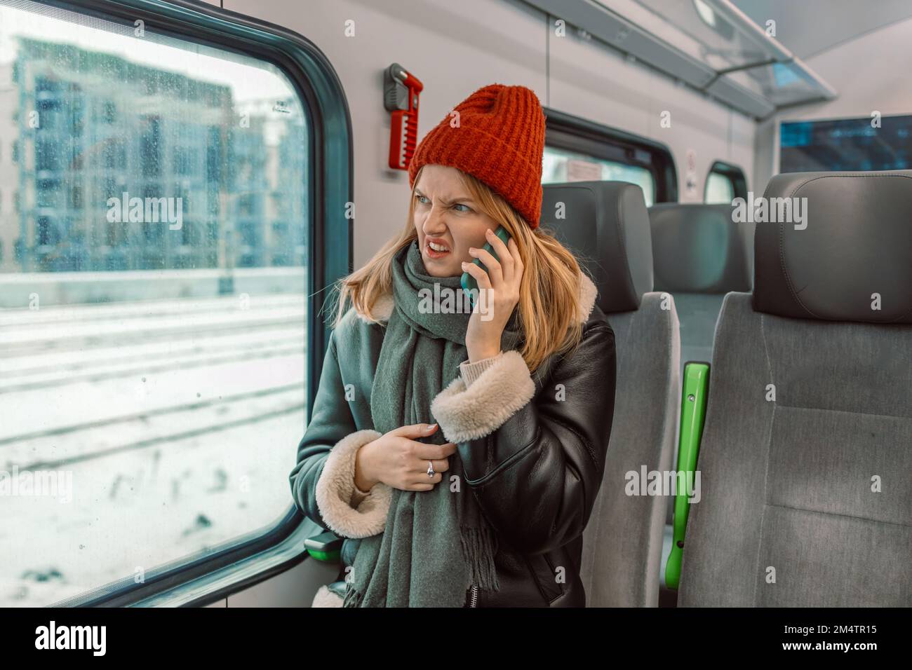 Train phone angry hi-res stock photography and images - Alamy