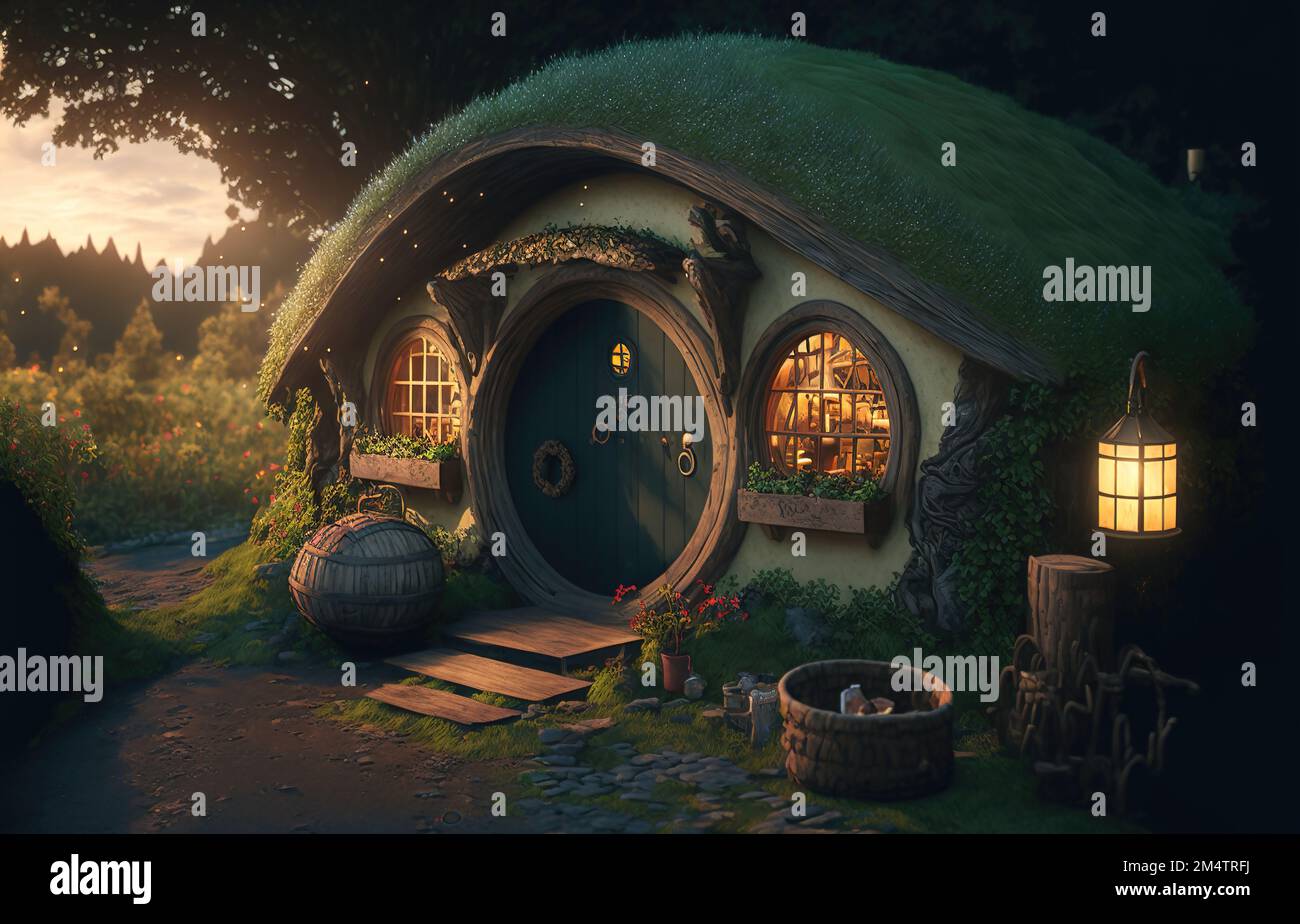 Hobbit house drawing hi-res stock photography and images - Alamy