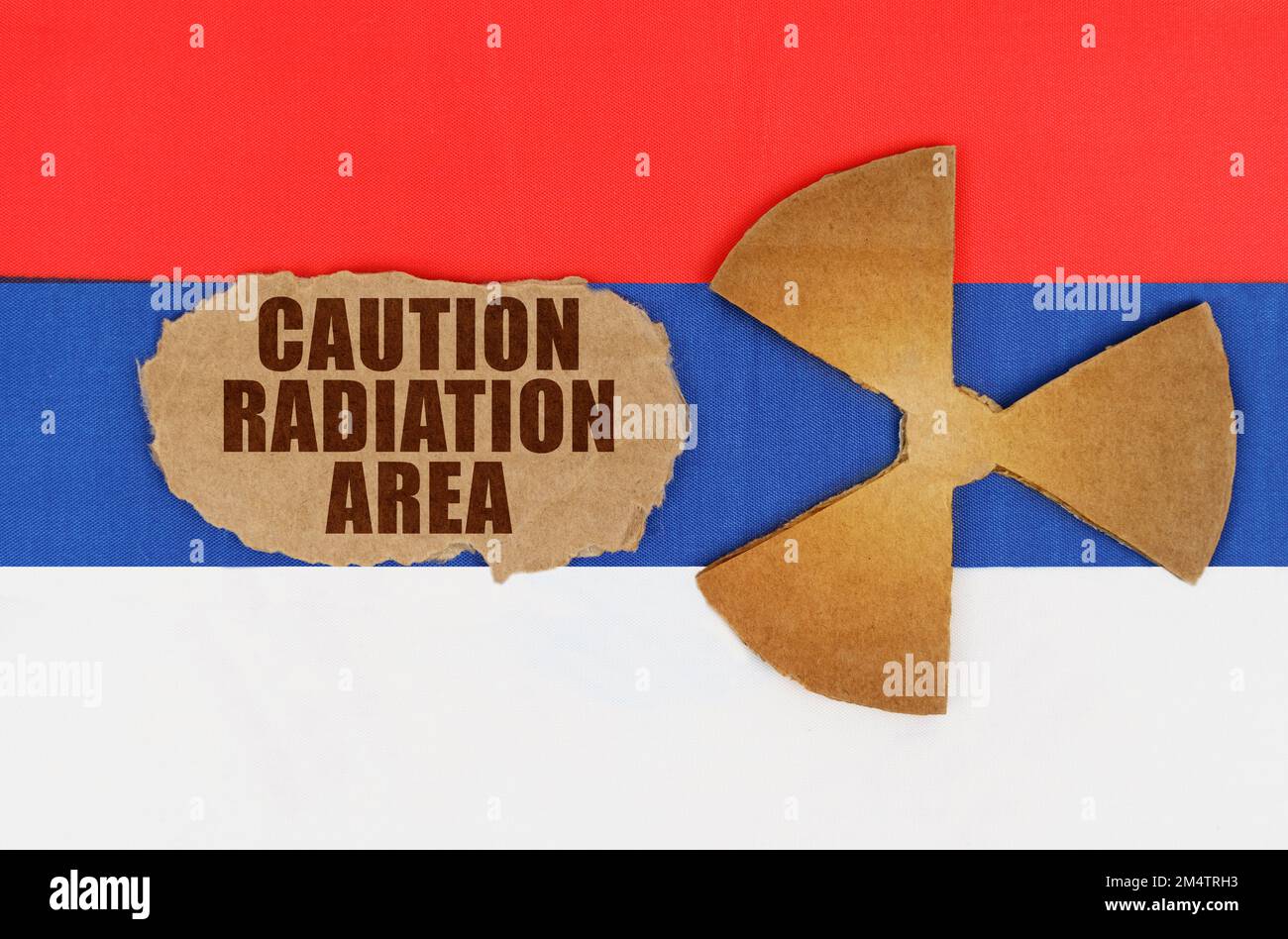 The concept of industry and radiation. On the flag of Russia, the ...