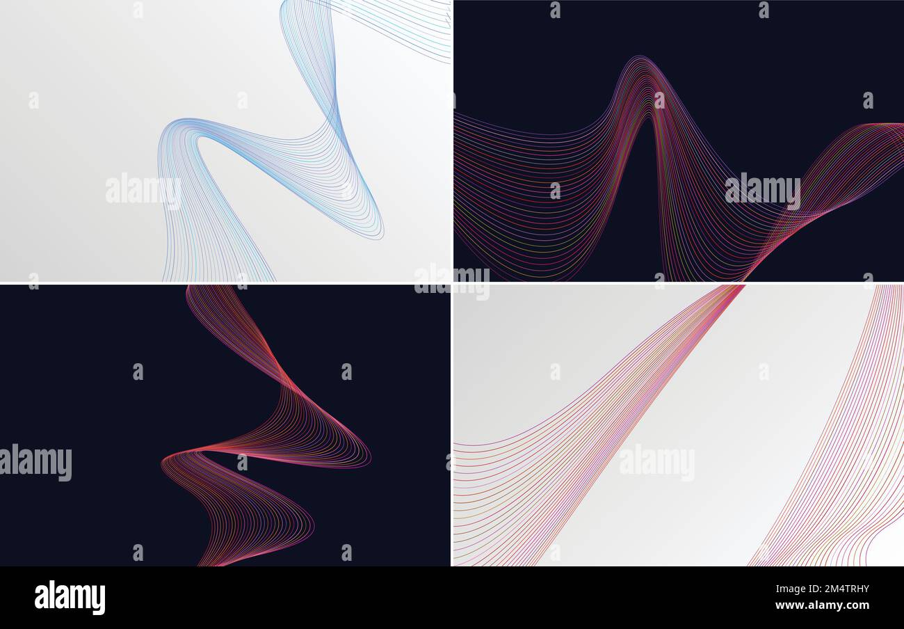 Add visual interest to your project with this pack of 4 vector line ...