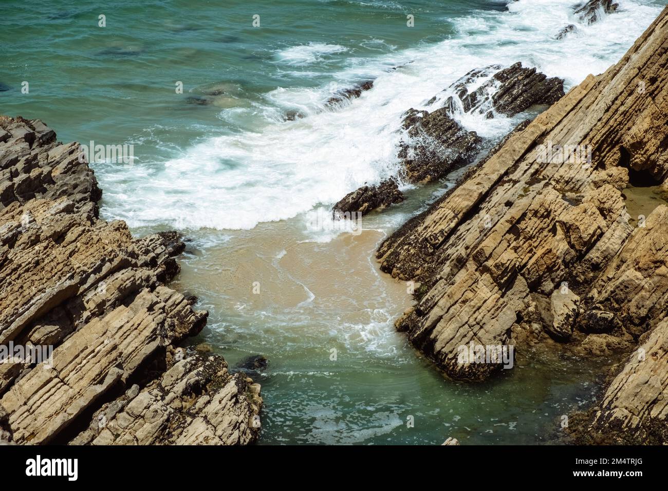 Beautiful landscape of the Penedo da Saudade Lighthouse in Sao Pedro de ...